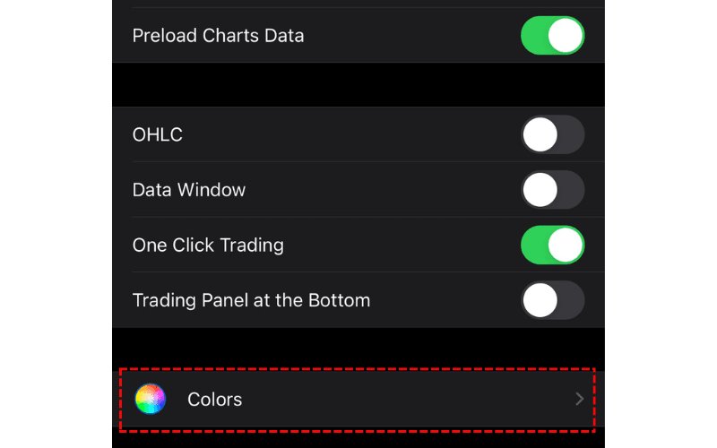 MT5 (iOS) Chart Color Settings | Titan FX Research Hub