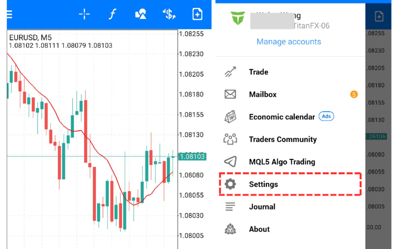 Basic Chart Settings for MT4 (Android) | Titan FX Research Hub
