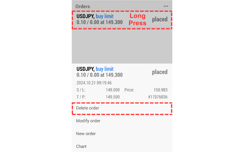 How to Modify or Cancel Pending Orders on MT5 (Android) | Titan FX ...