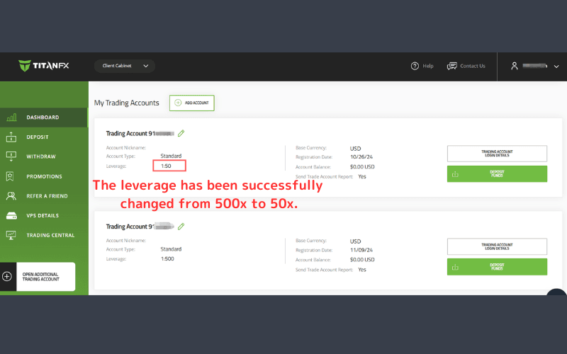 How to Change Leverage on Titan FX | Titan FX Research Hub