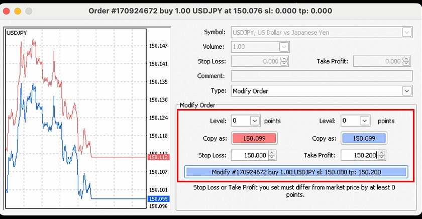 How to Modify Existing Positions in MT4 (Mac) | Titan FX Research Hub