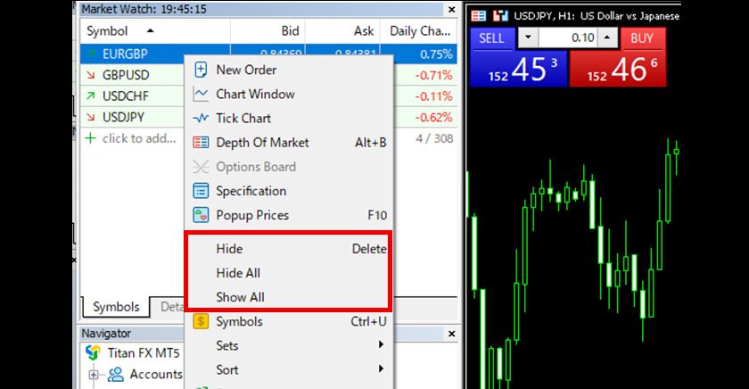 Setting Up the Market Watch in MT5 (Windows) | Titan FX Research Hub