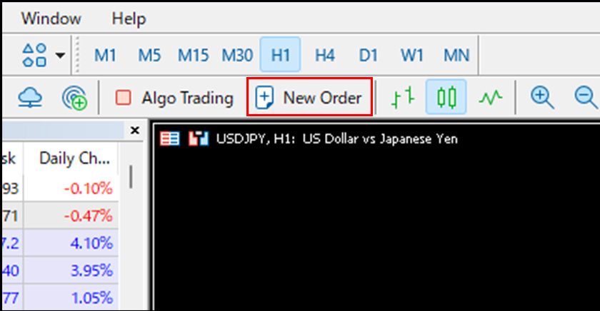 Displaying the Order Window and Placing Orders in MT5 (Win) | Titan FX ...